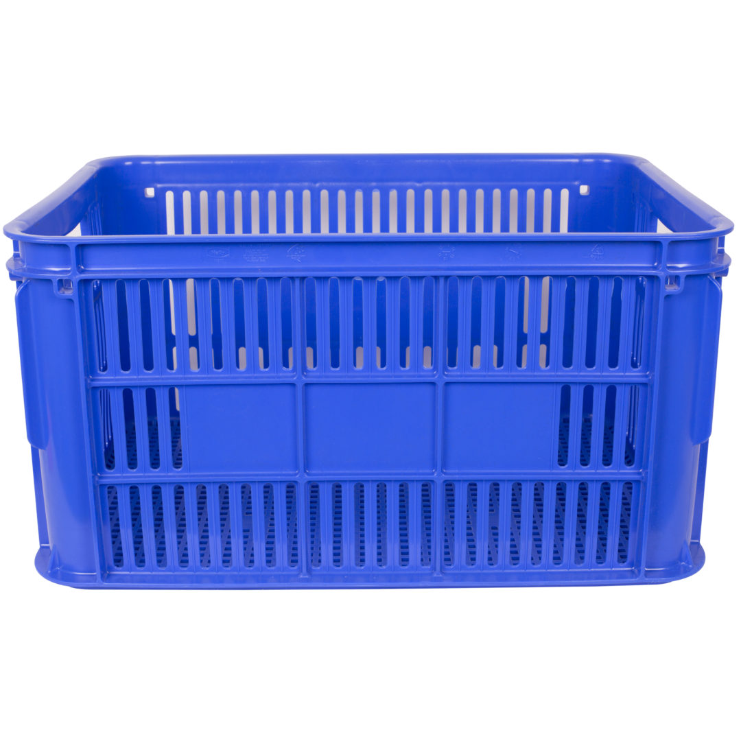 IH300 – 66L Ventilated Lug Box Blue/Orange | People in Plastic